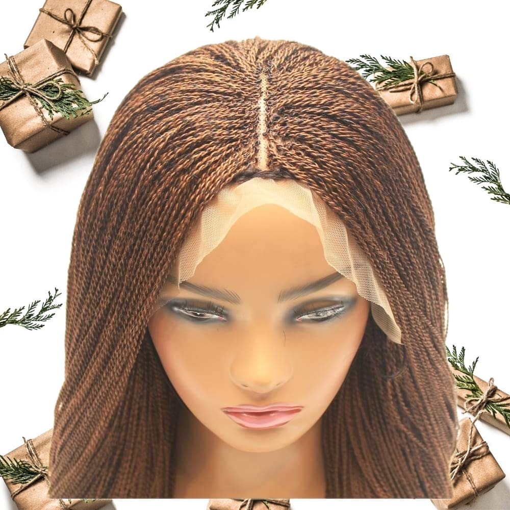 Micro twist fully hand braided lace wig (30) micro twists ...
